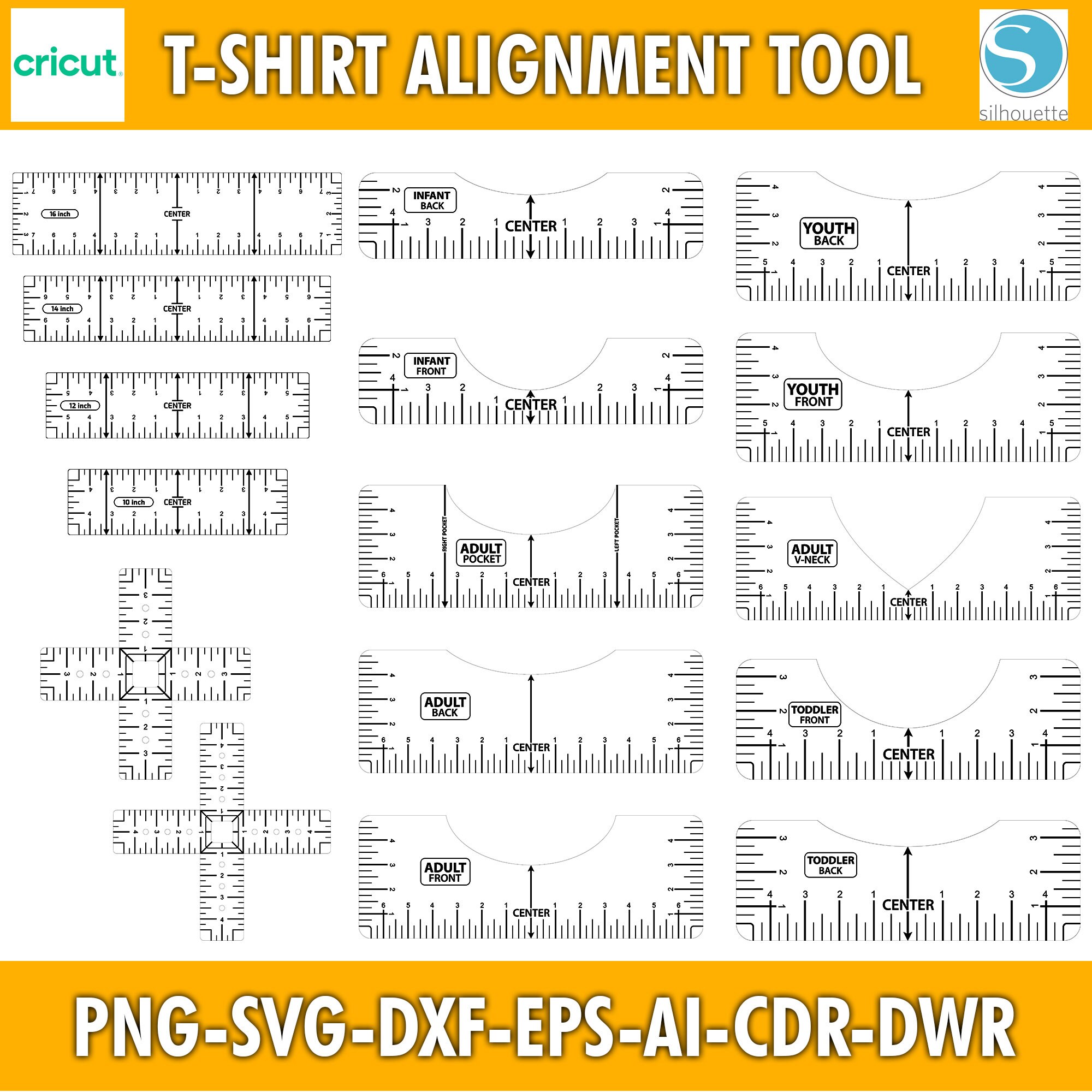 T-shirt Alignment Tool SVG, Tshirt Ruler Svg, T-shirt Placement Guide ...