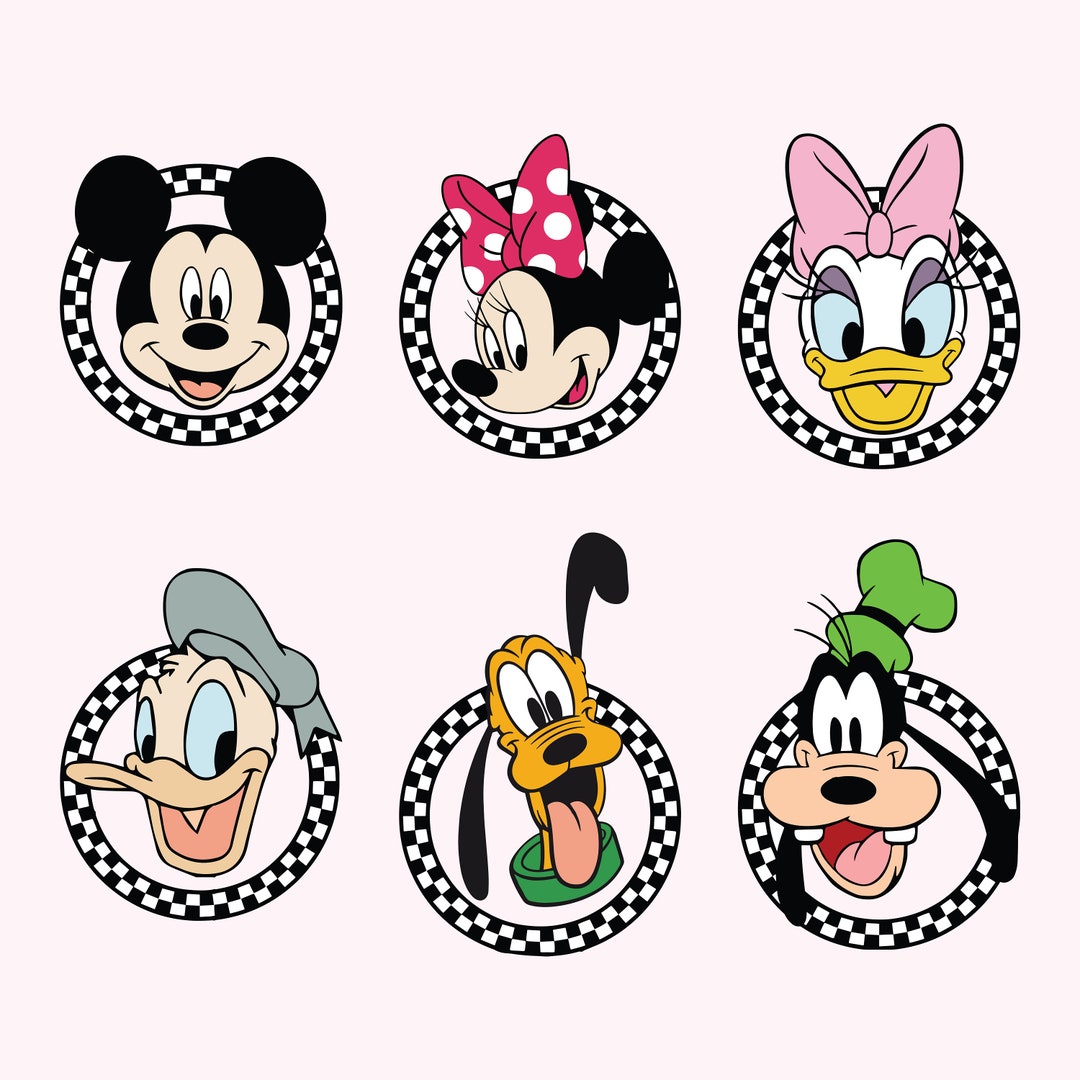 Retro Checkered Mickey and Friends Svg Png Eps, Checkered Mouse, Movie ...