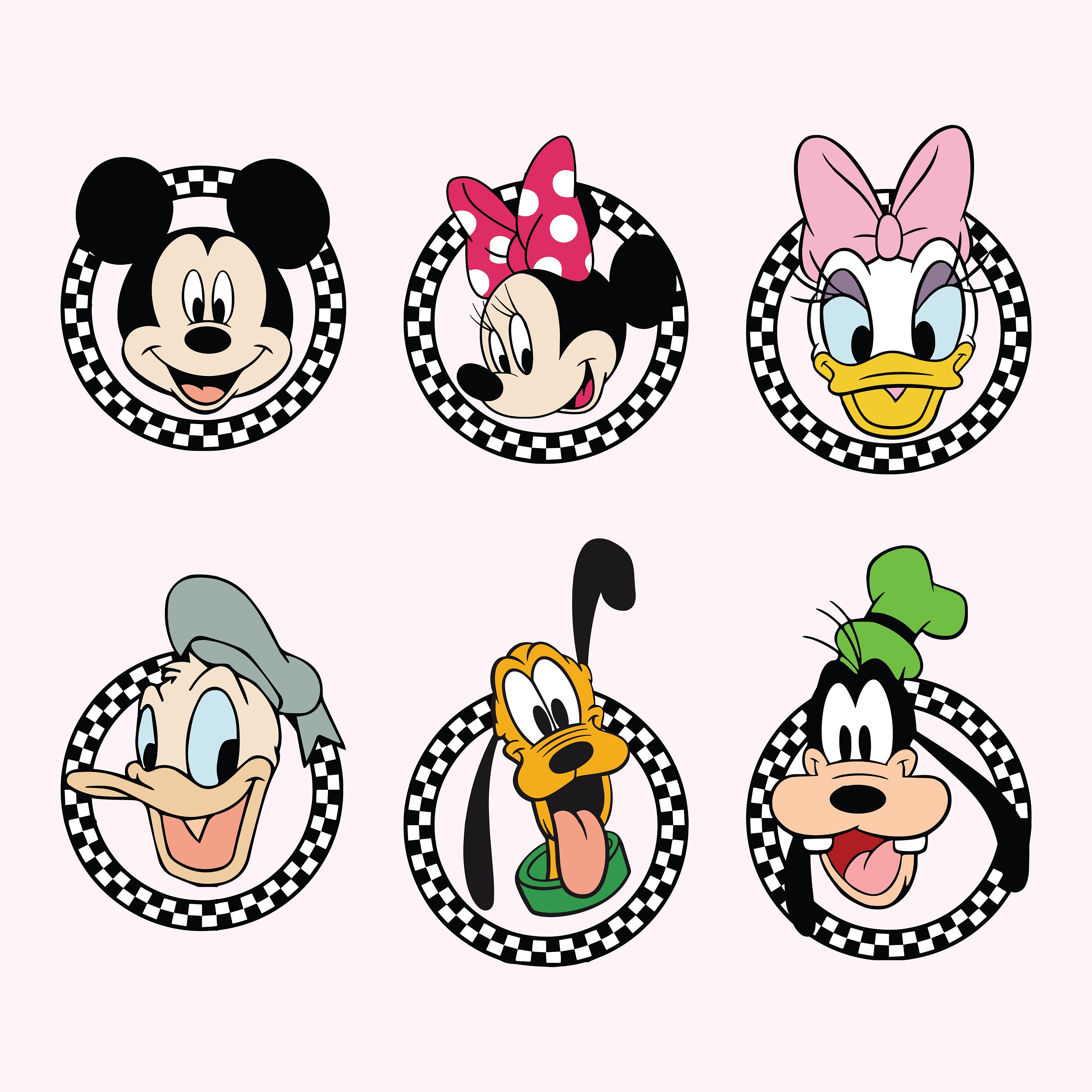 Retro Checkered Mickey and Friends Svg Png Eps, Checkered Mouse, Movie ...