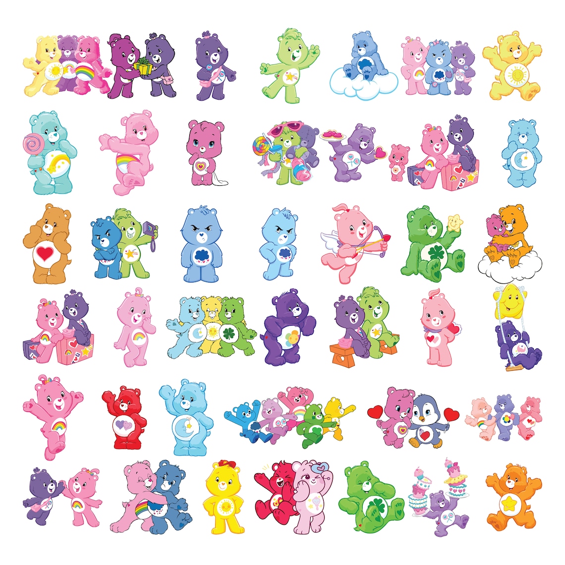 Care Bears Belly Badges Svg, Care Bear SVG Bundle, Care Bears Png, Care ...