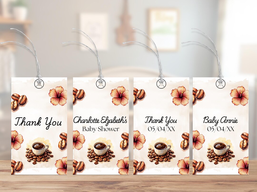 Coffee Bean Thank You Taginstant Downloadprintable Favor Tagdiy Party ...