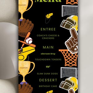 Born 2 Ball Birthday Menueditable Sports Party Food ...