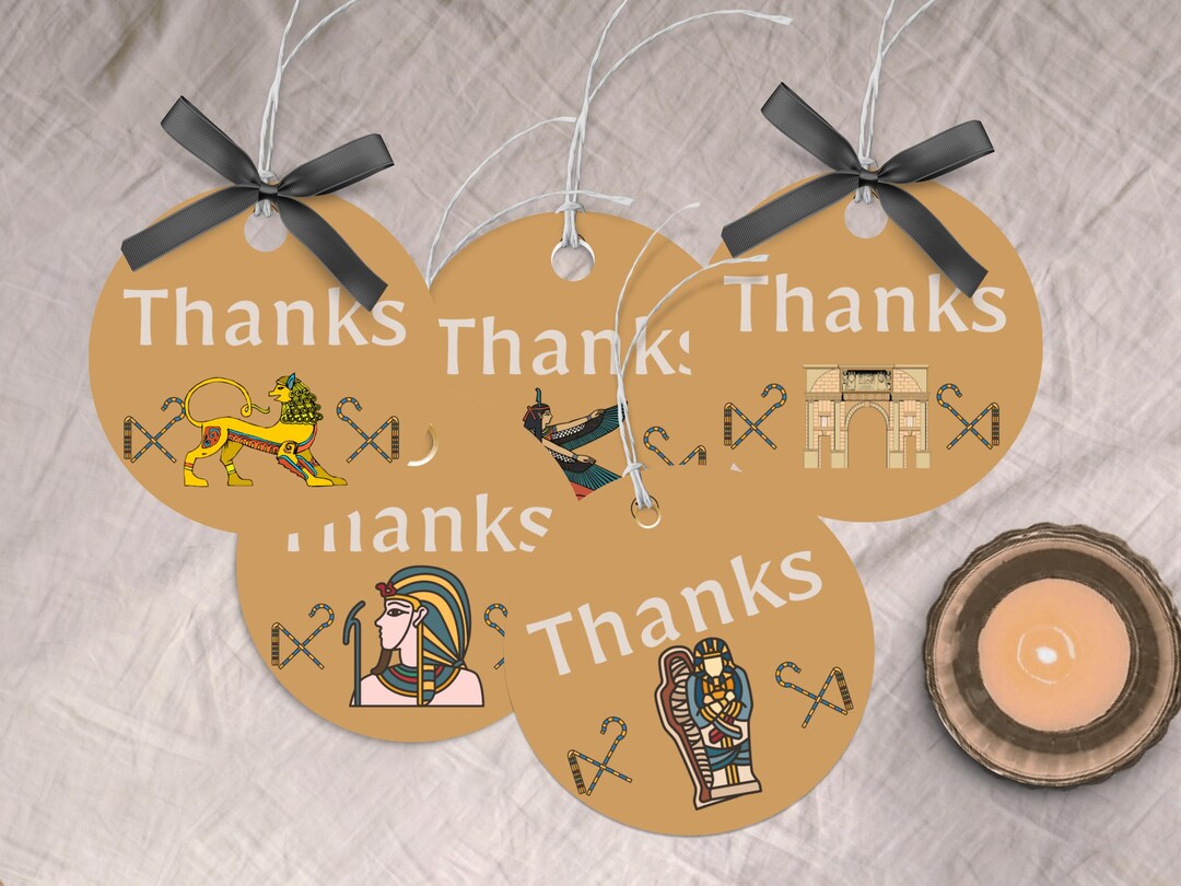 Egypt Thank You Tags, Egyptian Birthday Party, Adventure Birthday Party ...