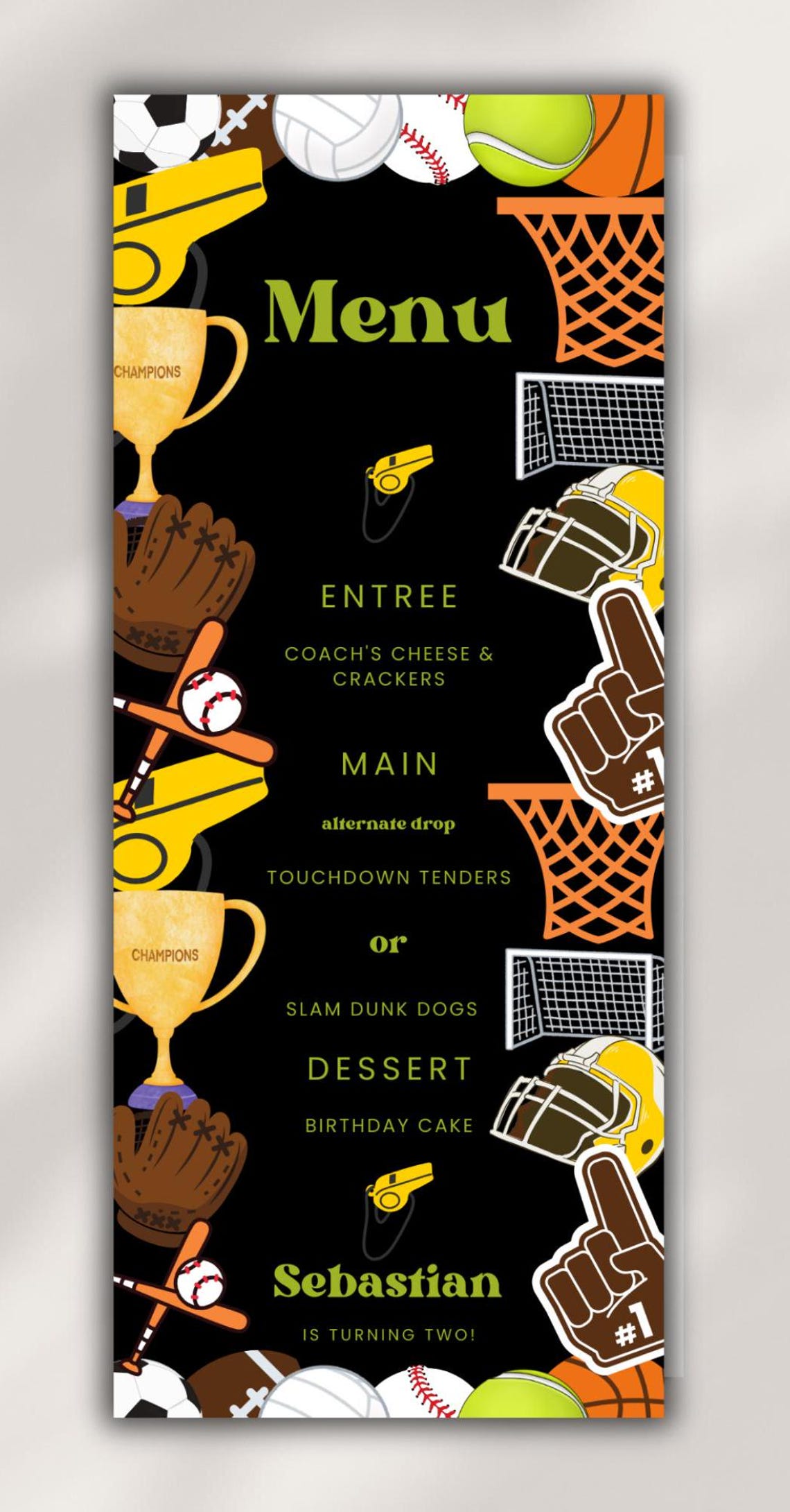 Born 2 Ball Birthday Menu, Editable Sports Party Food Sign, Basketball ...
