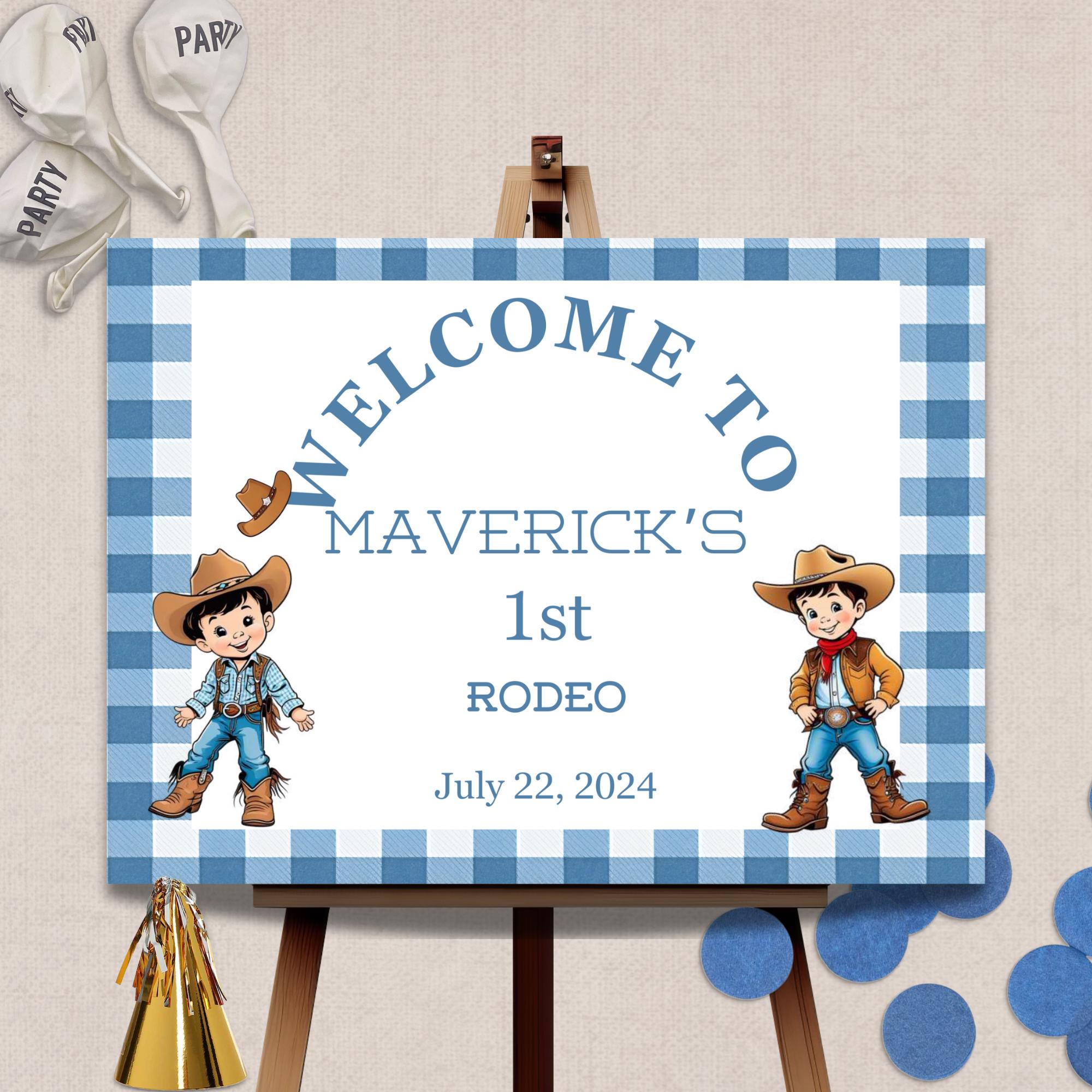 EDITABLE My First Rodeo Birthday Party Signscowboy Welcome ...