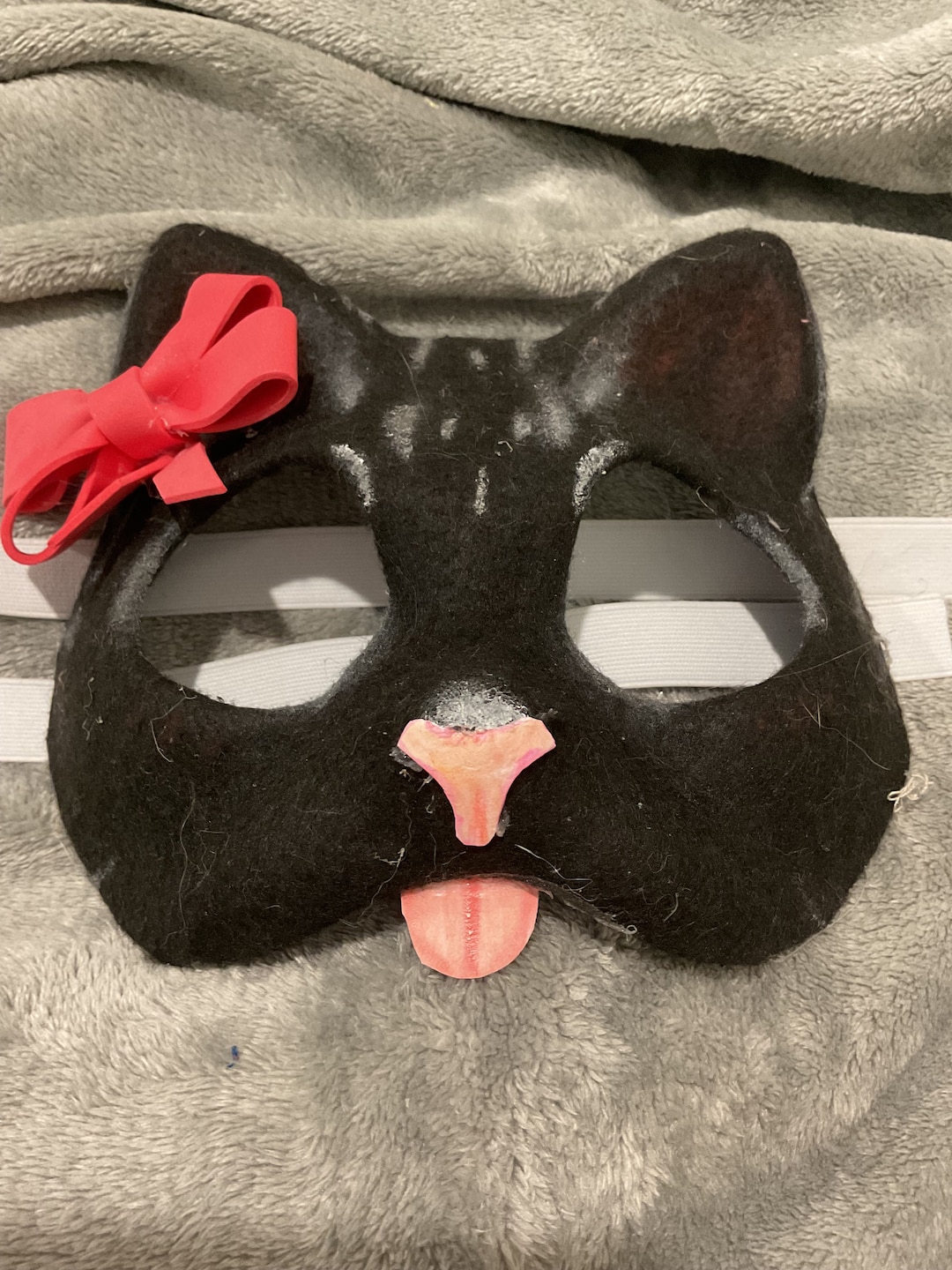 Black Tabby Cat Mask COMES WITH ELASTIC, Not Lined, Handmade and Hand ...