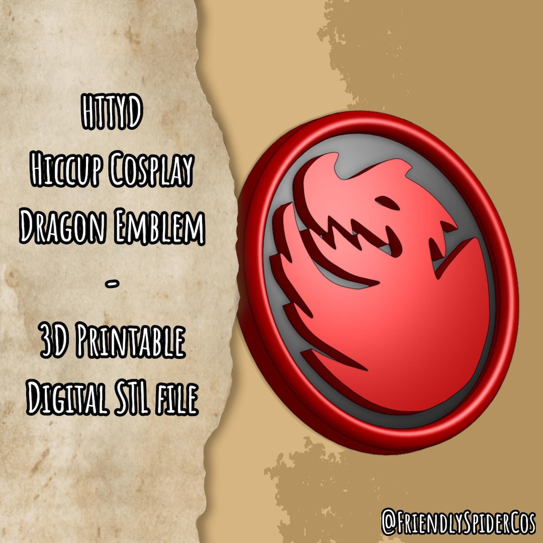HTTYD Hiccup Cosplay Dragon Emblem - 3D Printable STL File - Etsy