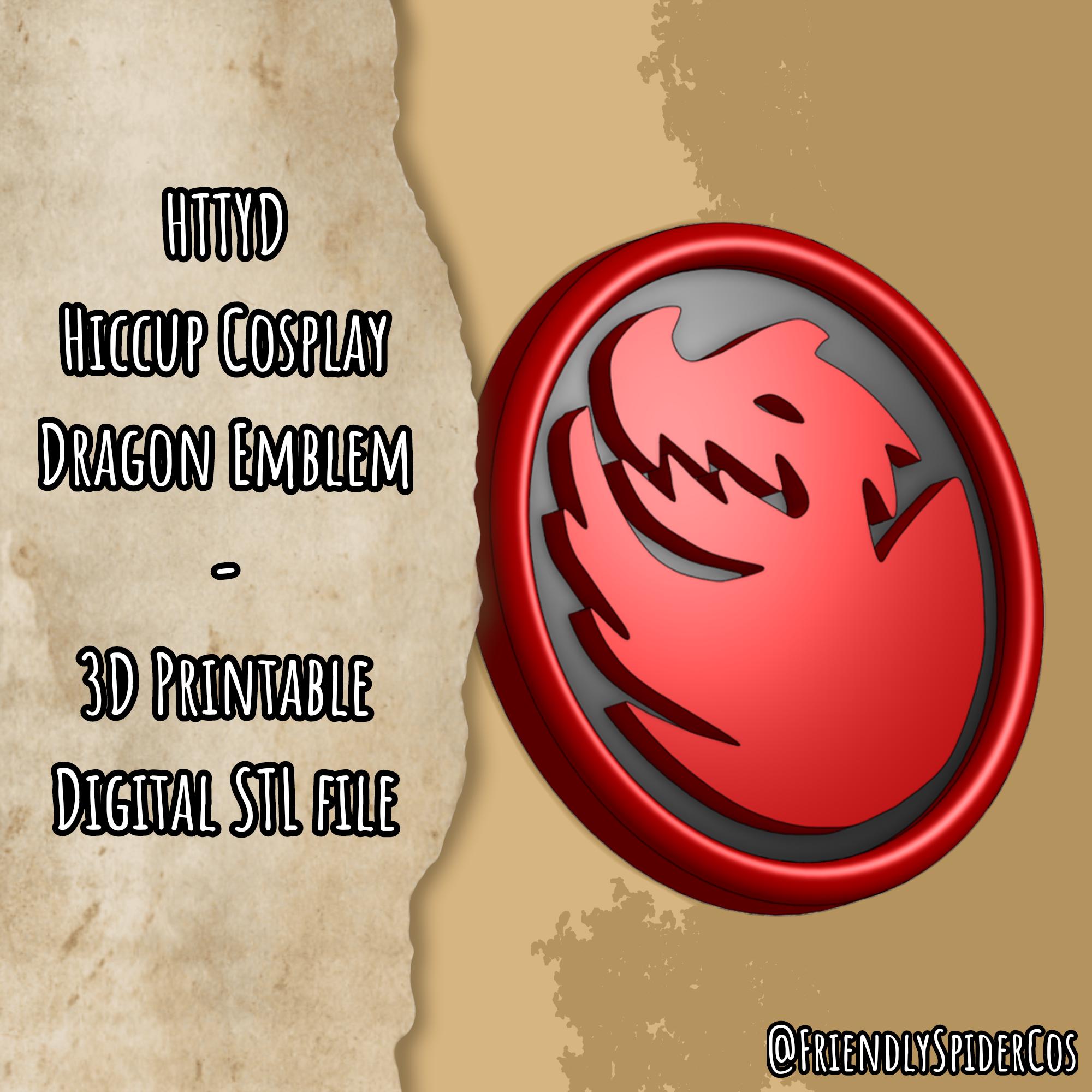HTTYD Hiccup Cosplay Dragon Emblem - 3D Printable STL File - Etsy