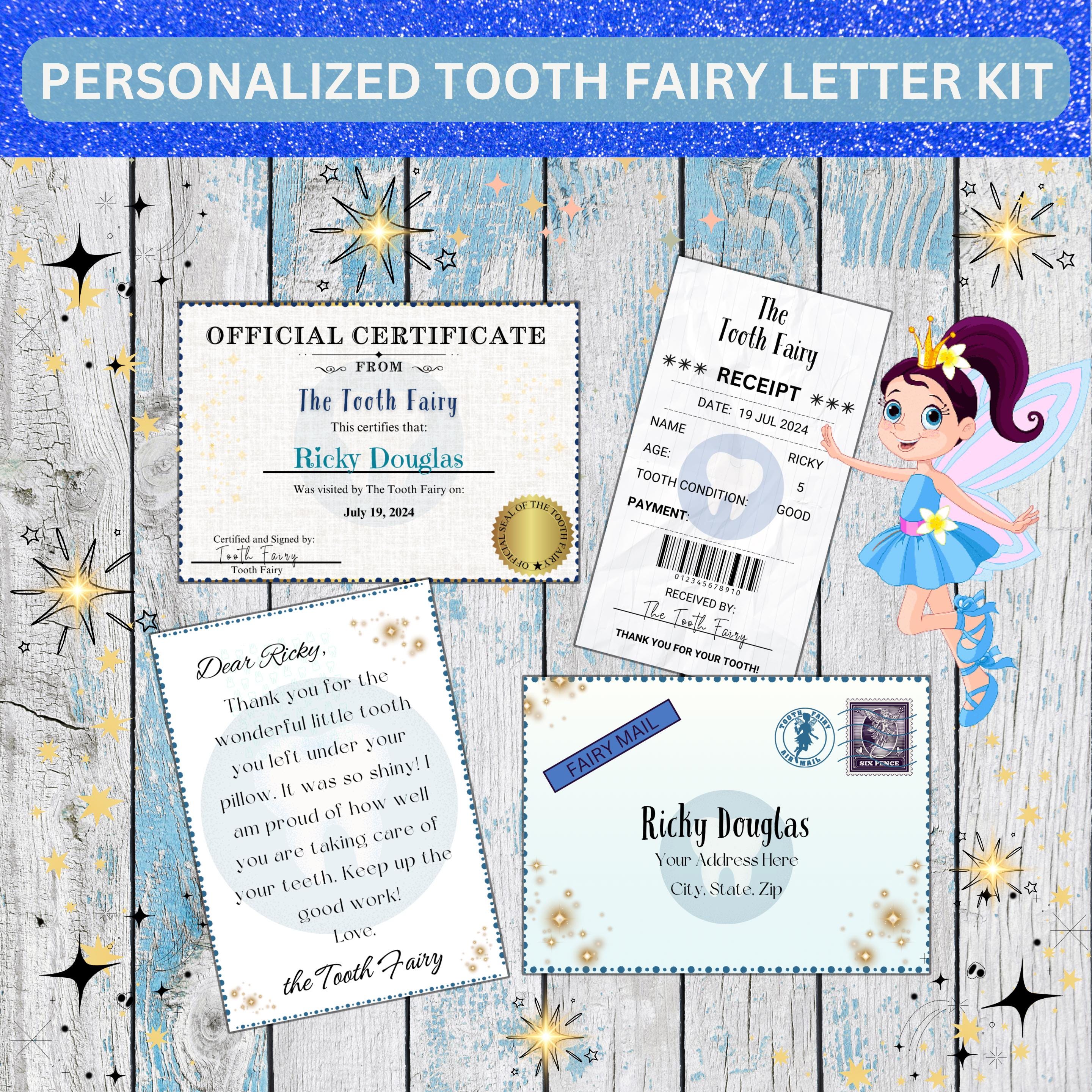 PERSONALIZED TOOTH FAIRY Letter Kit| Kids| Instant Download ...