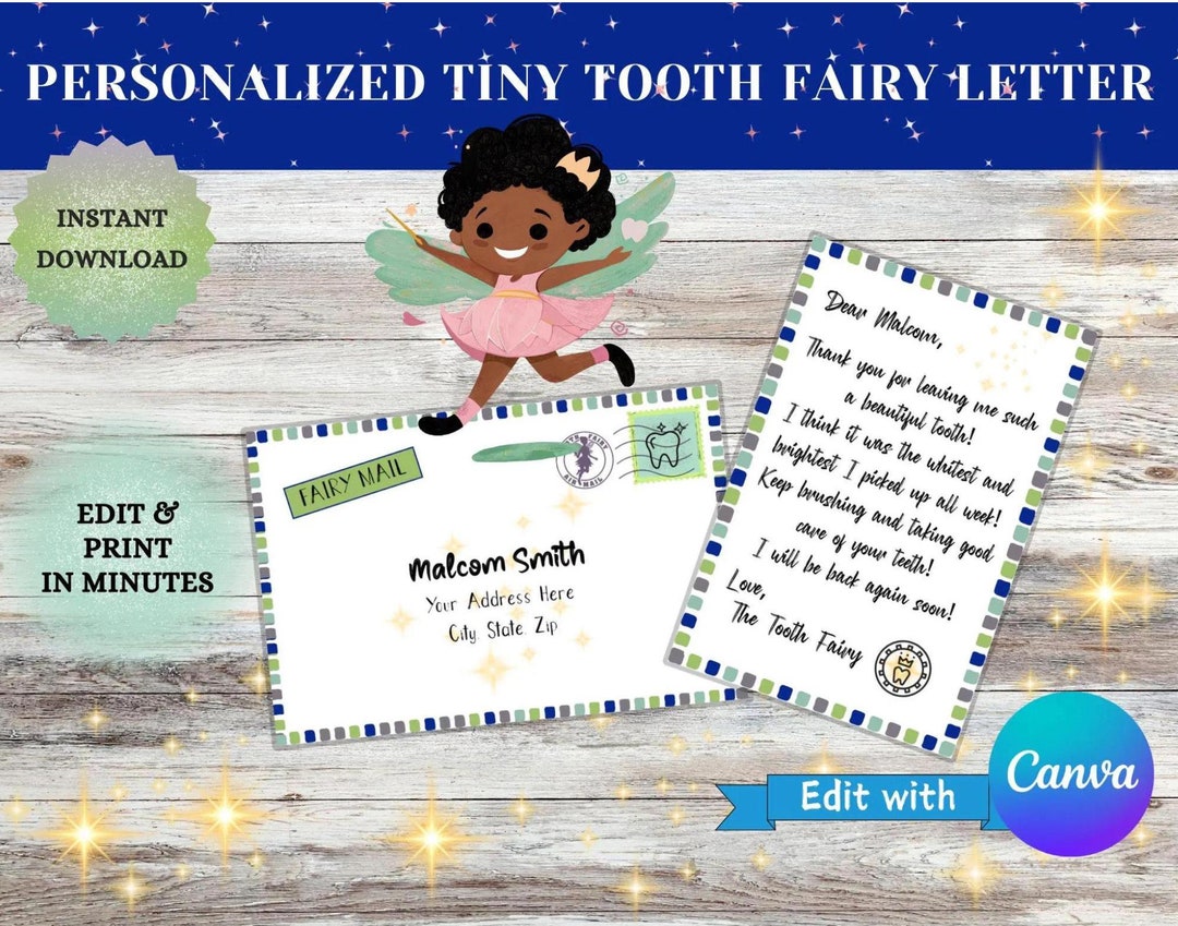 PERSONALIZED Tiny TOOTH FAIRY Letter| Boy Version| Customizable ...
