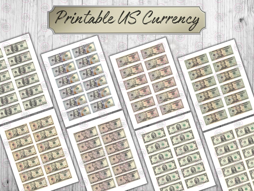 Printable US Currency Bundle | Digital Download | Educational | Play ...