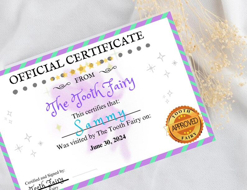 PERSONALIZED TOOTH FAIRY Letter Kit| Kids| Instant Download |edit ...