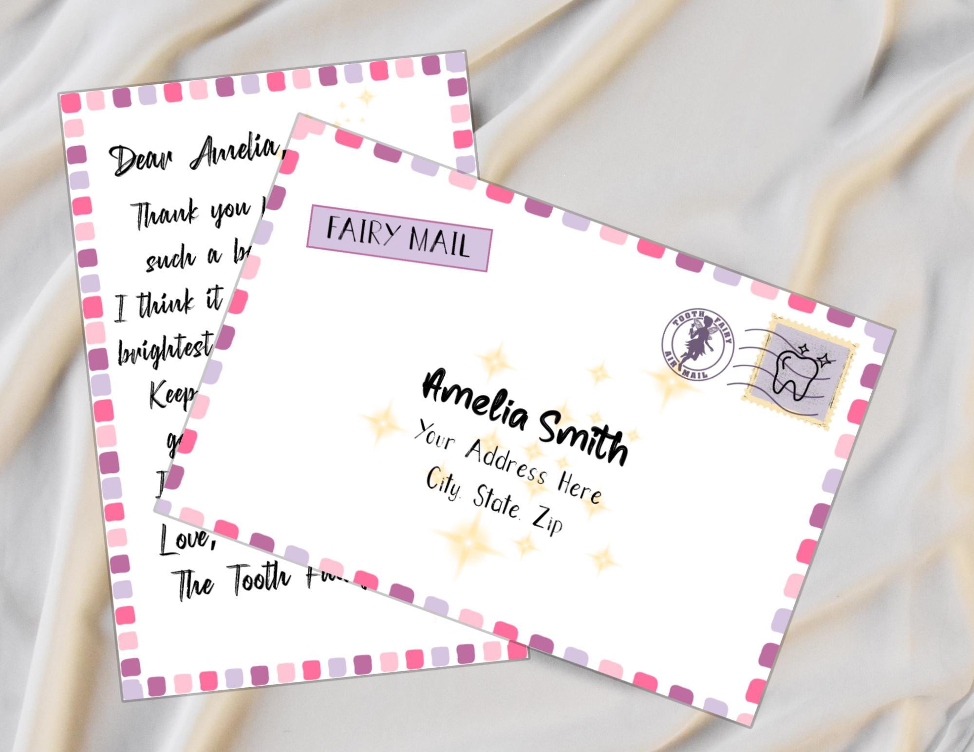 PERSONALIZED Tiny TOOTH FAIRY Letter & Envelope| Pdf Download| Tooth ...