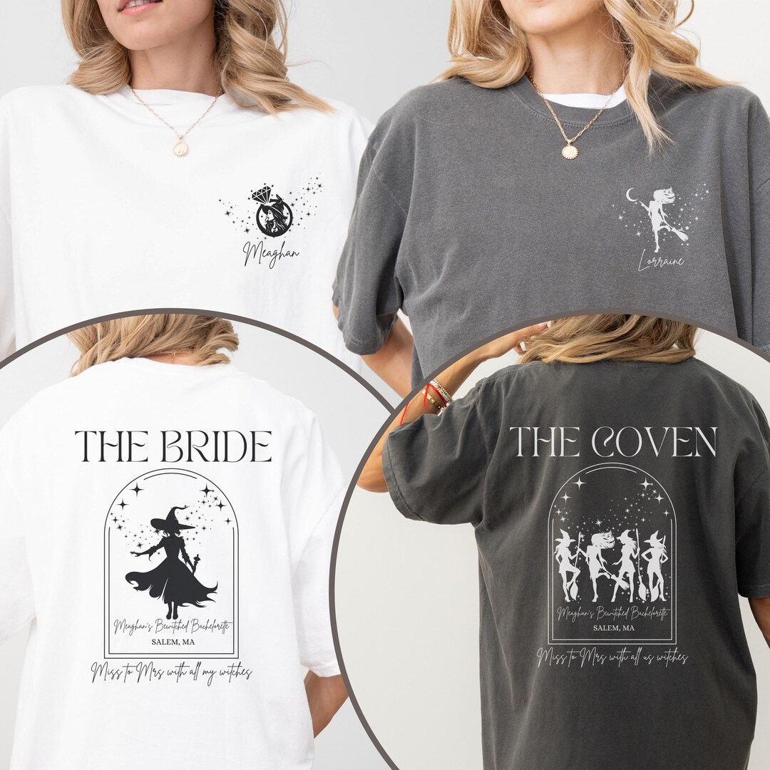 Custom Front and Back Witchy Bachelorette Party Shirt, Bride's Coven ...
