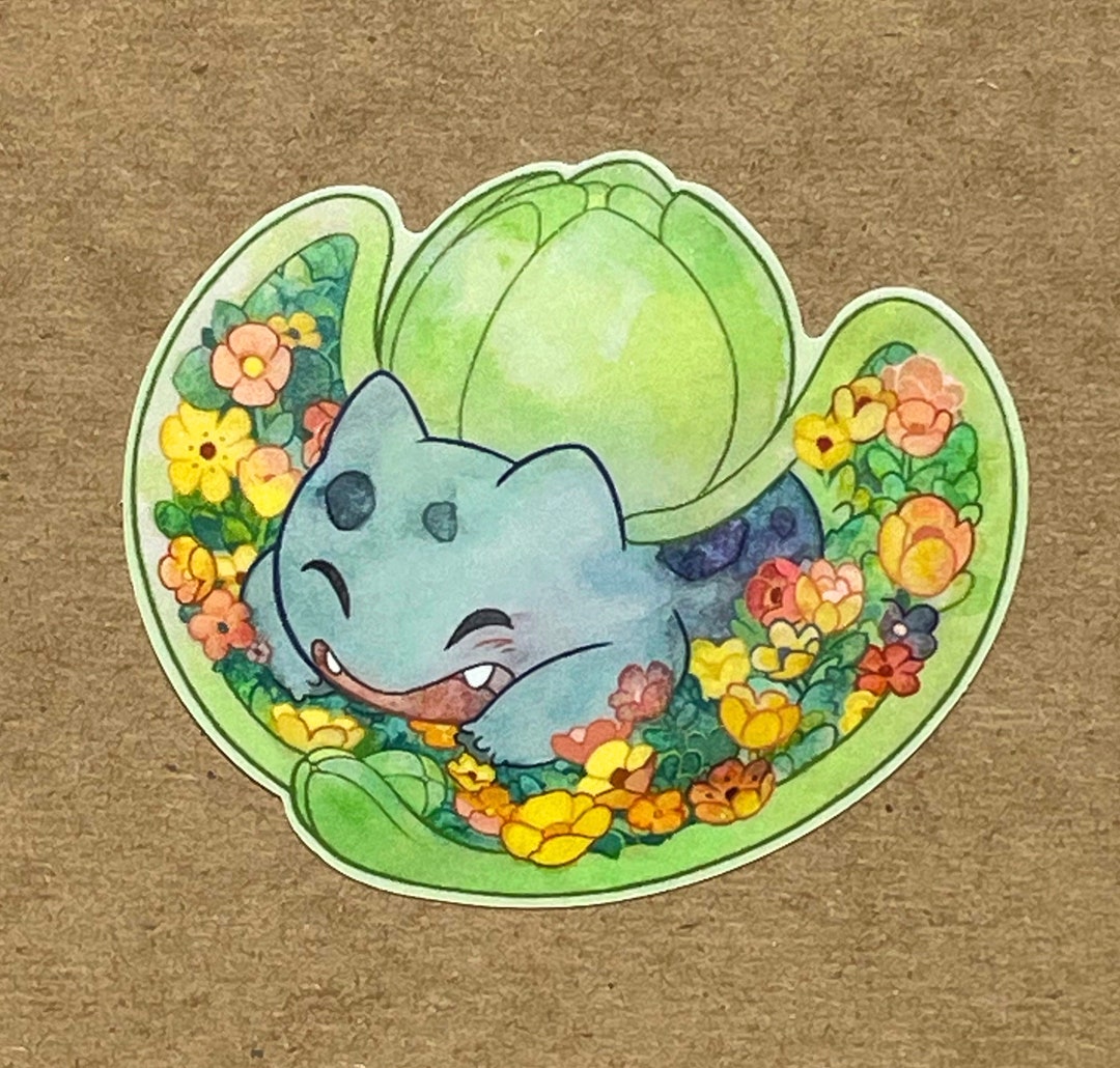 Flower Hug Bulbasaur Pokemon 3'' Vinyl Sticker - Etsy
