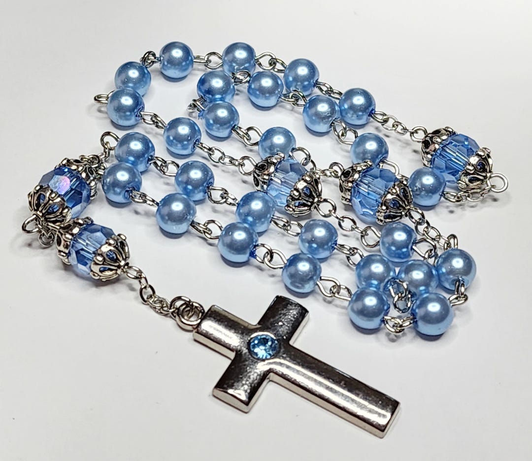 Anglican Prayer Beads, Protestant Episcopal Rosary, Prayer Beads, Blue ...
