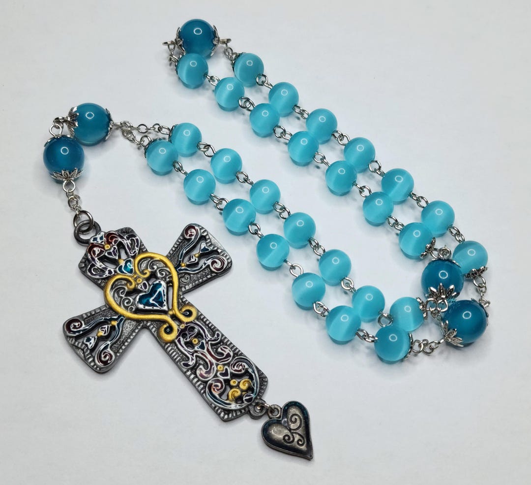 Anglican Prayer Beads, Protestant Rosary, Episcopal Rosary, Blue Prayer ...