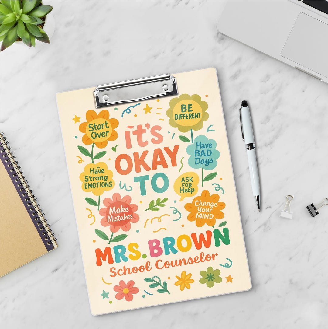 Custom School Counselor Clipboard | Office Decor for Counselors | Back ...