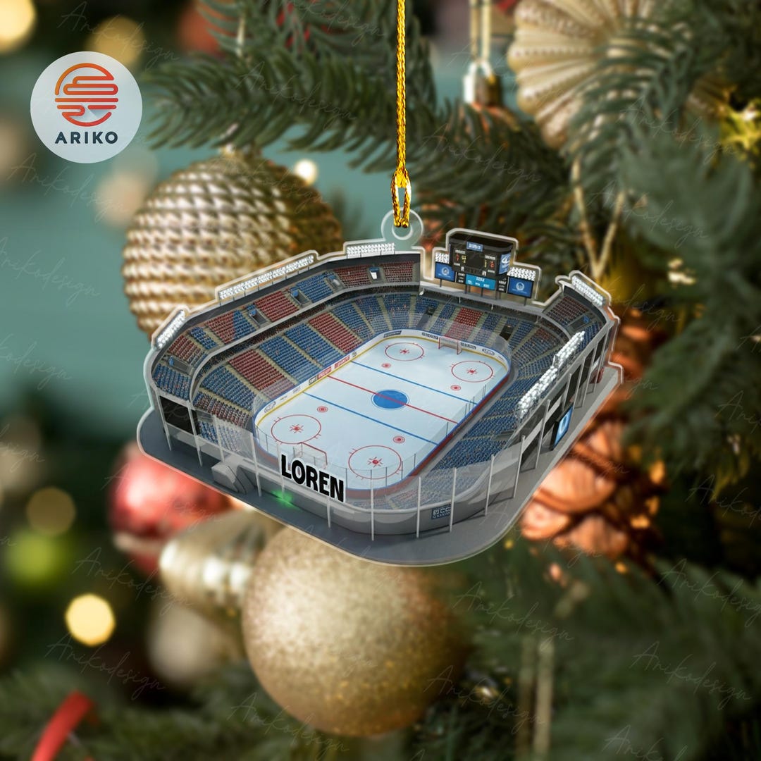 Personalized Ice Hockey Arena 2D FLAT Ornament, Ice Hockey Coach ...