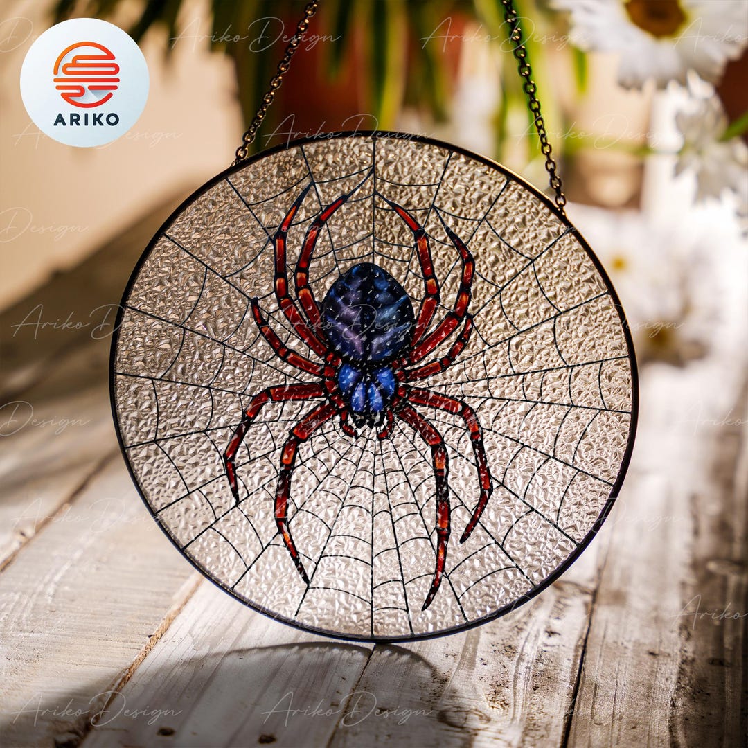 Spider Web GLASS Suncatcher, Spider Lover Gift, Housewarming Gift, Gift ...