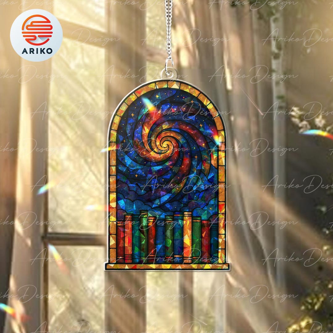 Spiral Galaxy Hologram Acrylic Window Hanging – Cosmic Window Decor ...