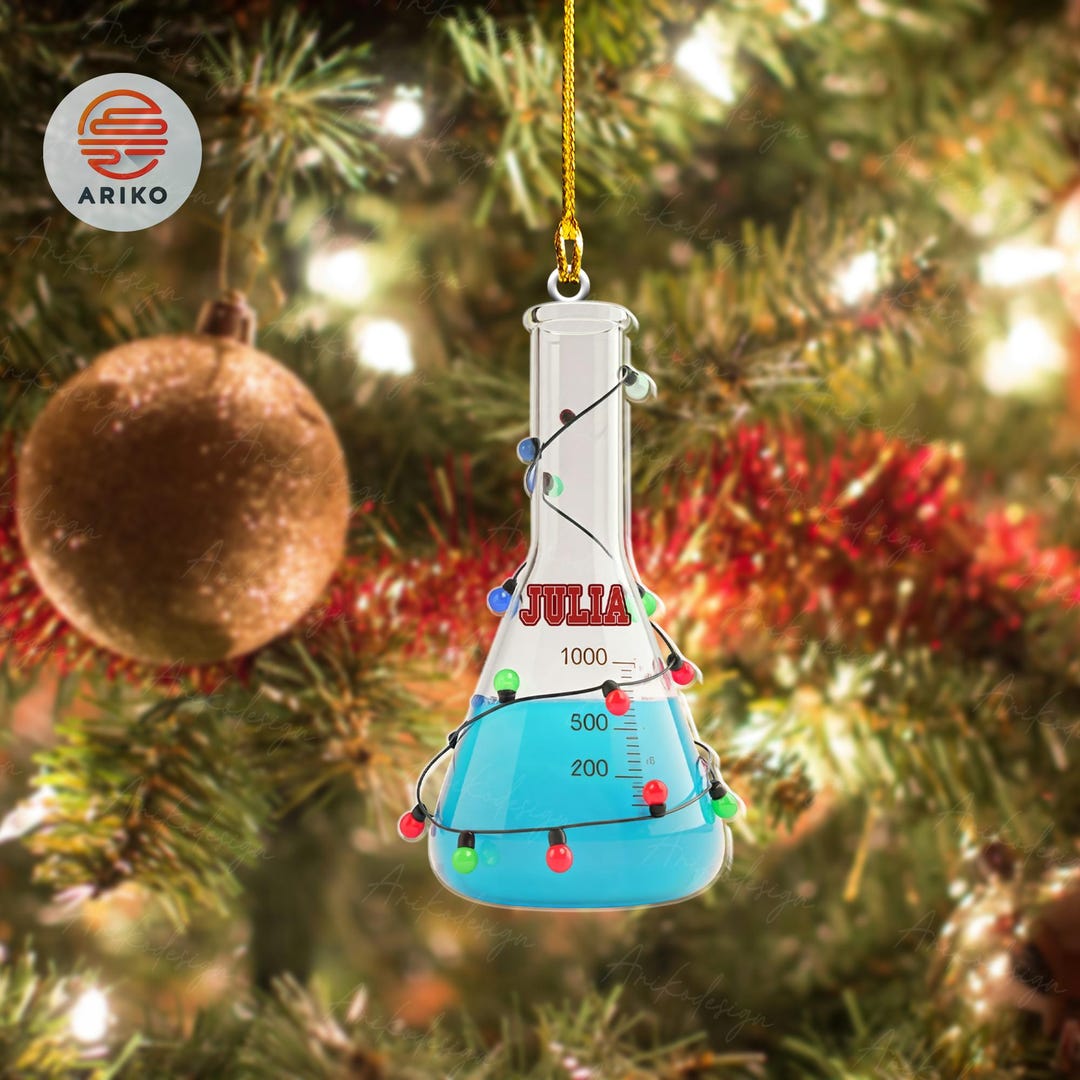 Personalized Erlenmeyer Flask Christmas Ornament Science Lover Gift ...