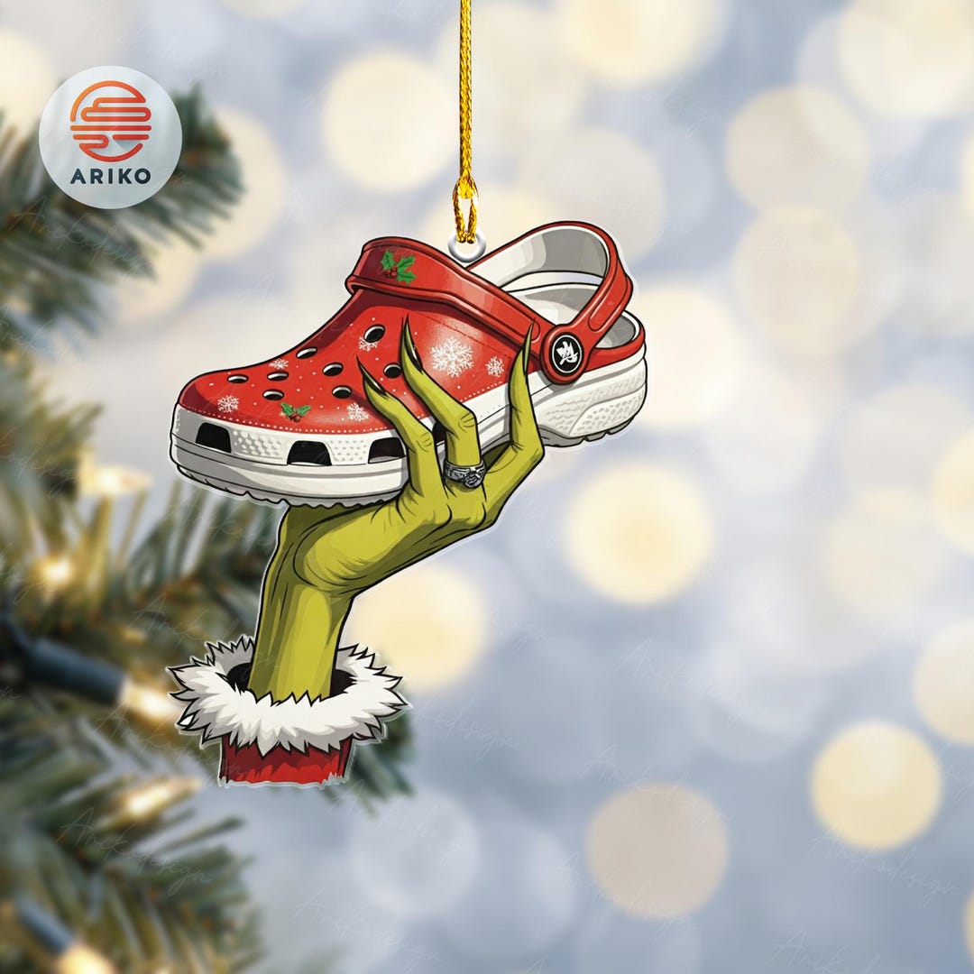 Crocs Christmas Tree 2D FLAT Ornament Unique Holiday Decor Funny Crocs ...