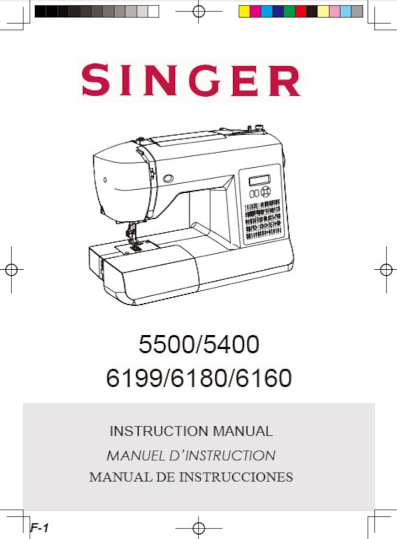 SINGER 5400 5500 6160 6180 6199 Sewing Machine Owner's Manual Guide Download - Etsy