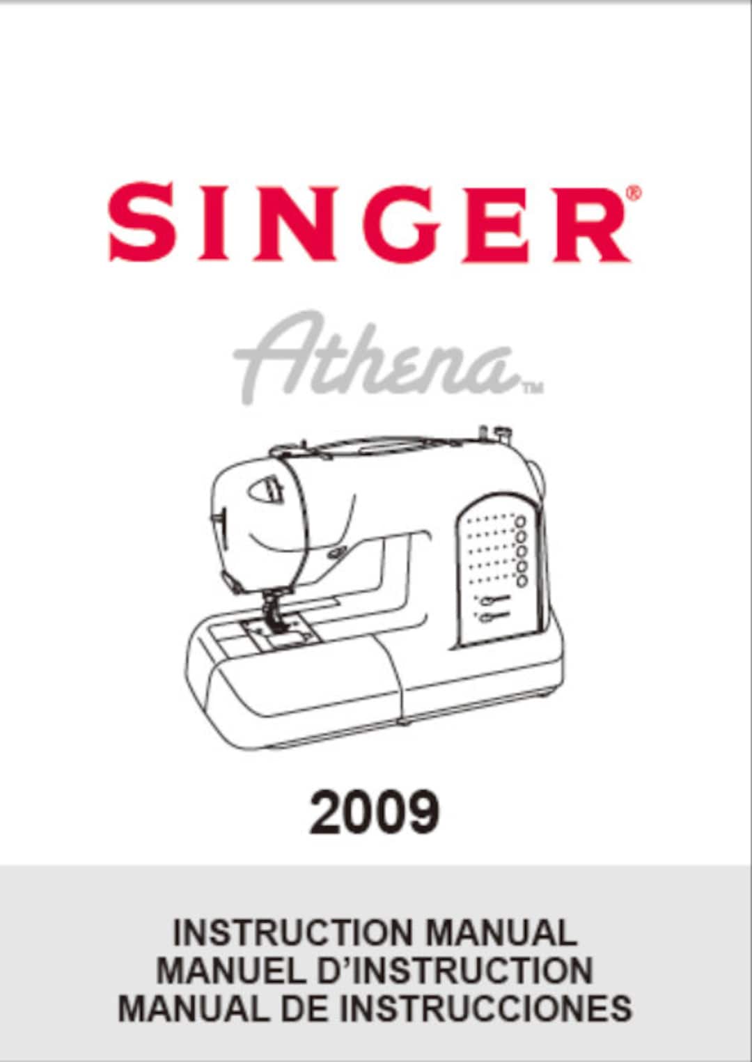 SINGER Athena 2009 Sewing Machine Owner's Manual Guide Download - Etsy