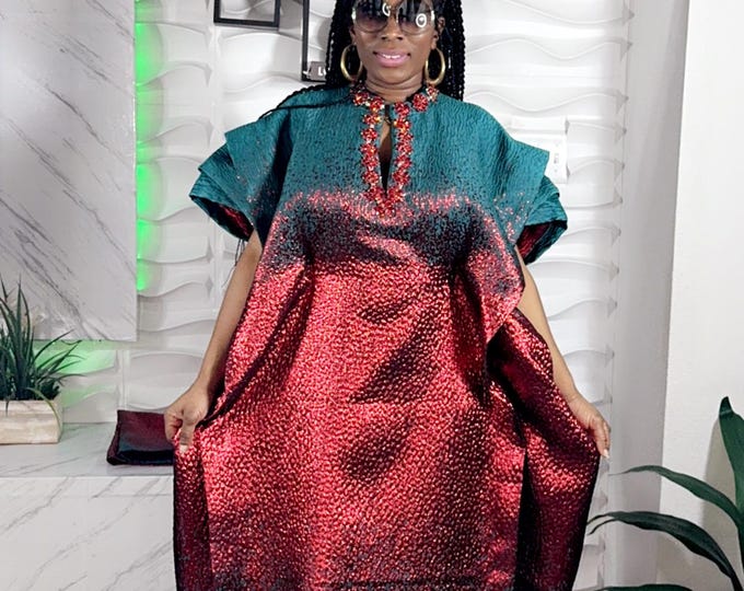 Appliqué Embellished African Damask Boubou Dress Set | Rich Aunty ...