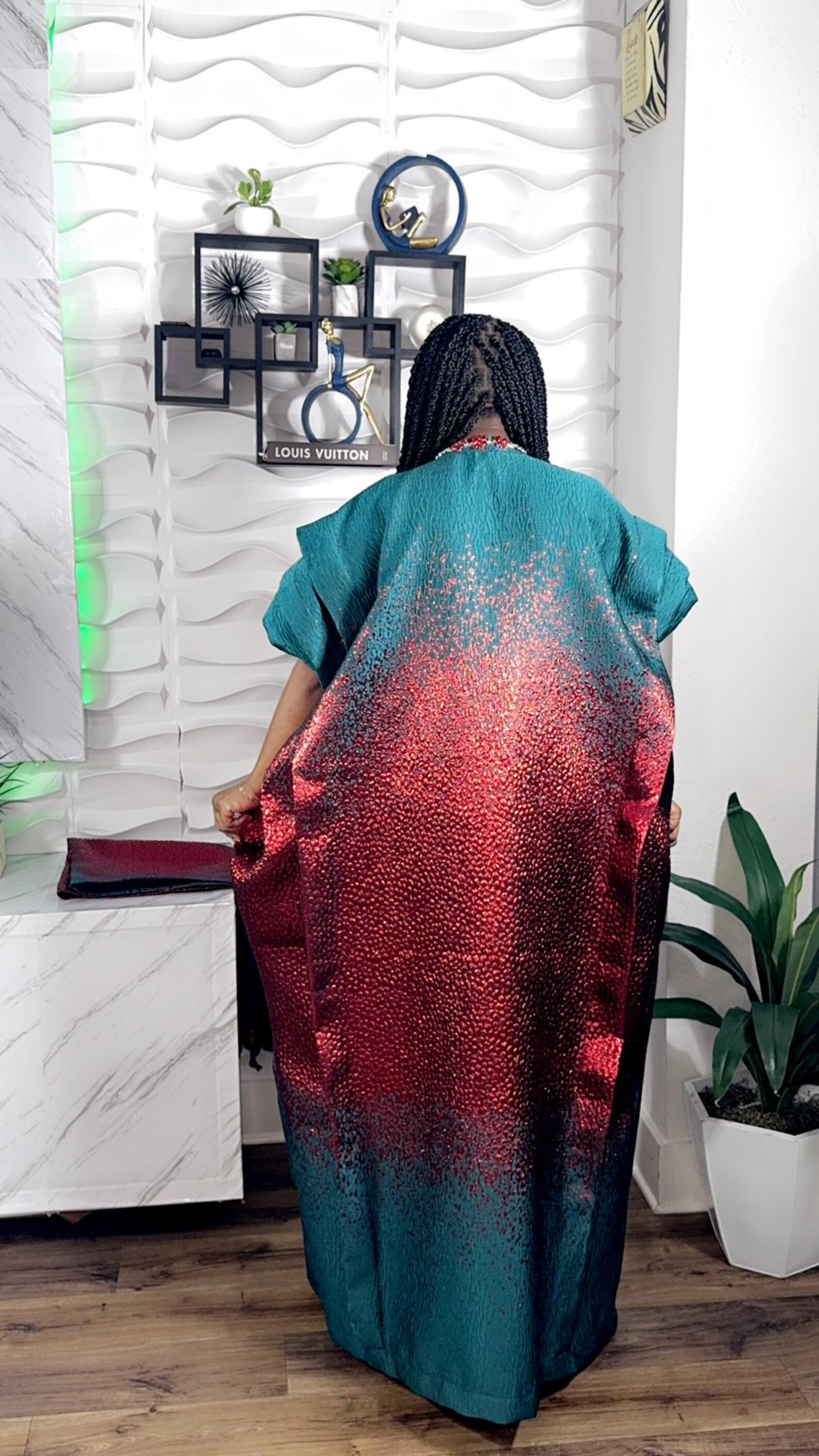 Two Tone Brocade Damask With Rhinestone Neck Line African Boubou Rich ...