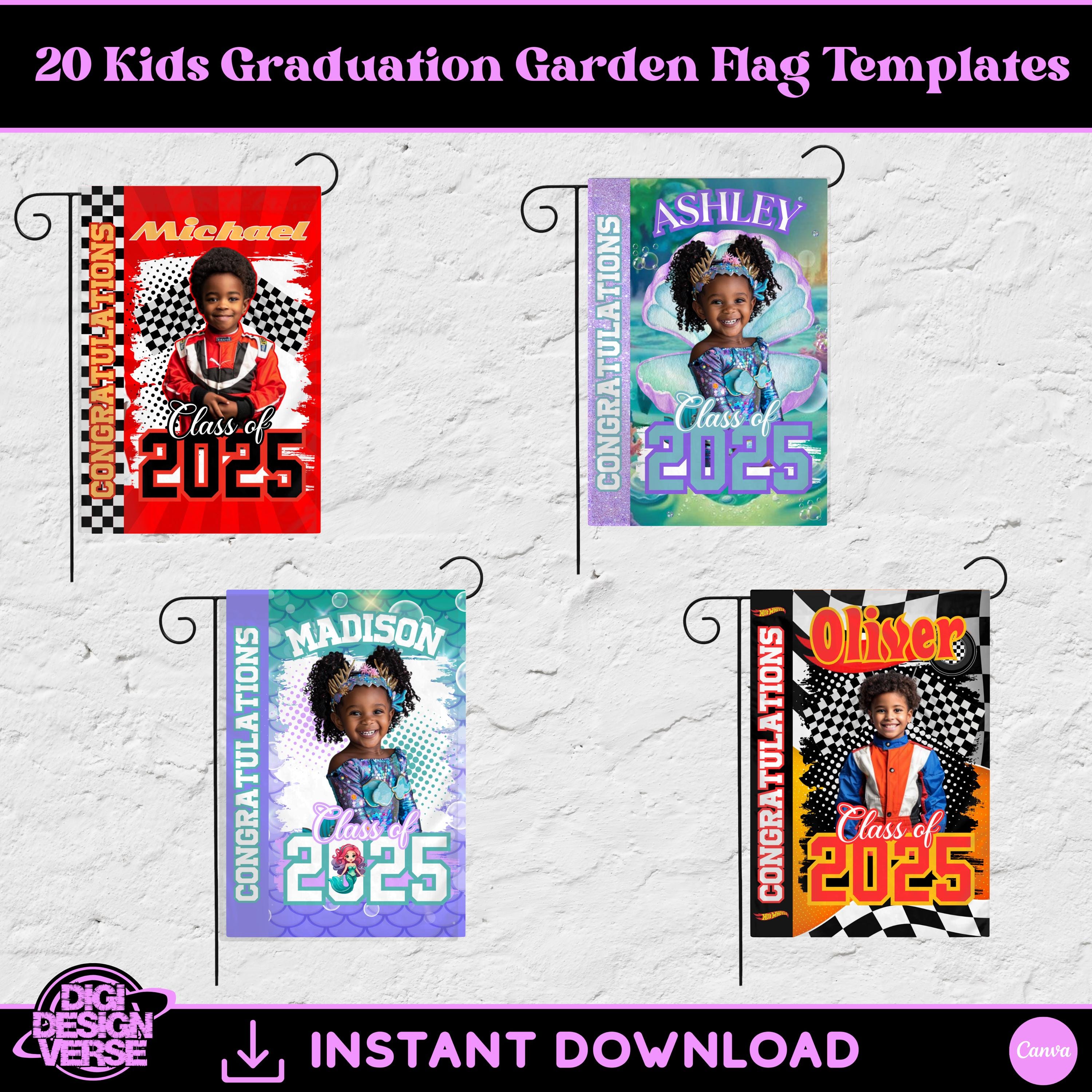 Graduation Garden Flag Templates - Etsy