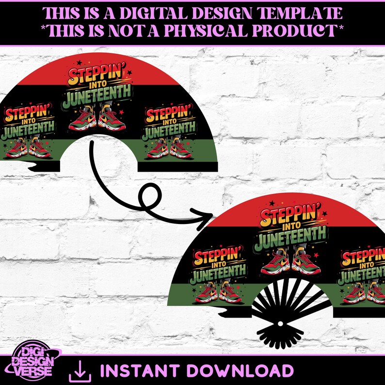 Juneteenth Steppin Clack Fan Templates - Etsy