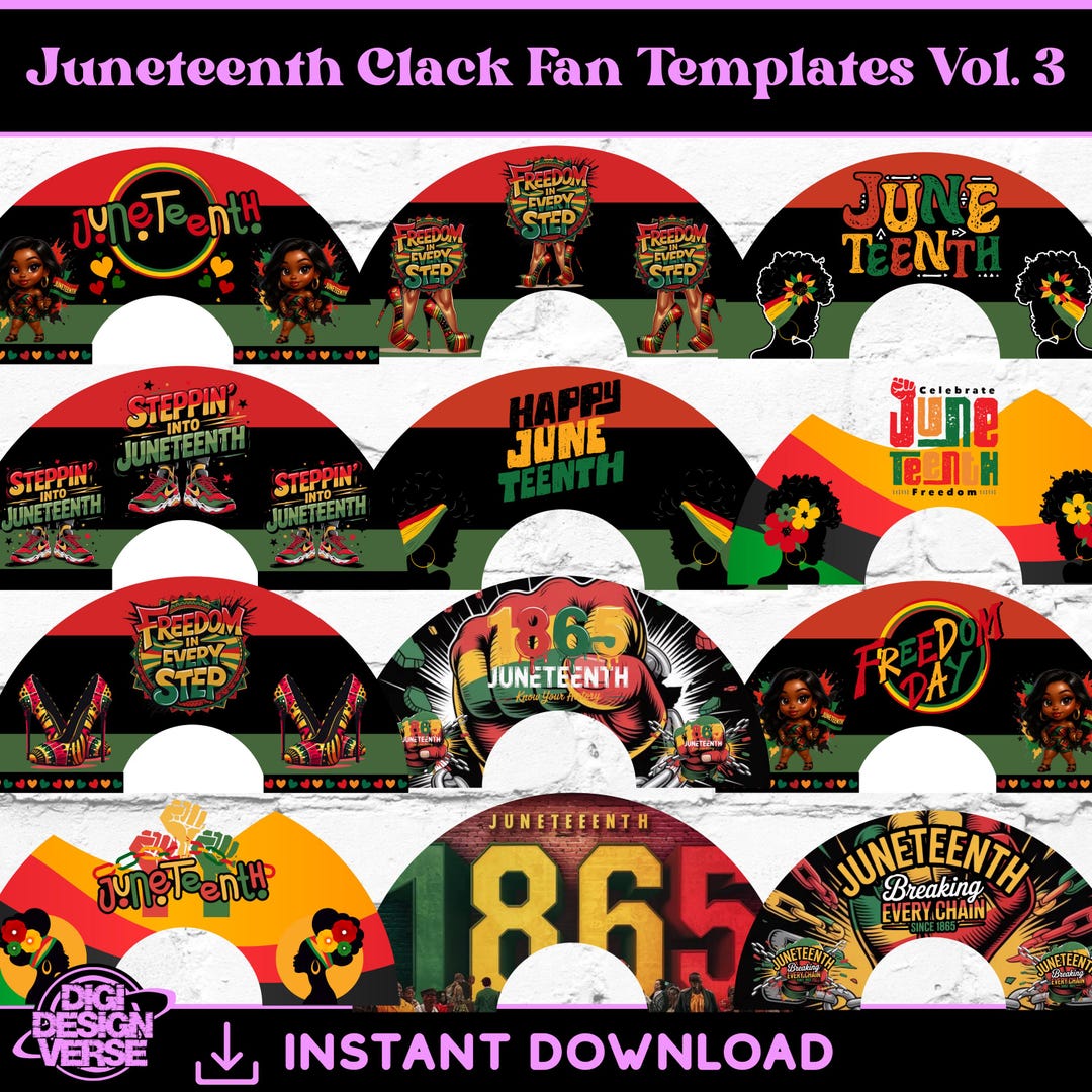 Juneteenth Clack Fan Templates Vol. 3 - Etsy