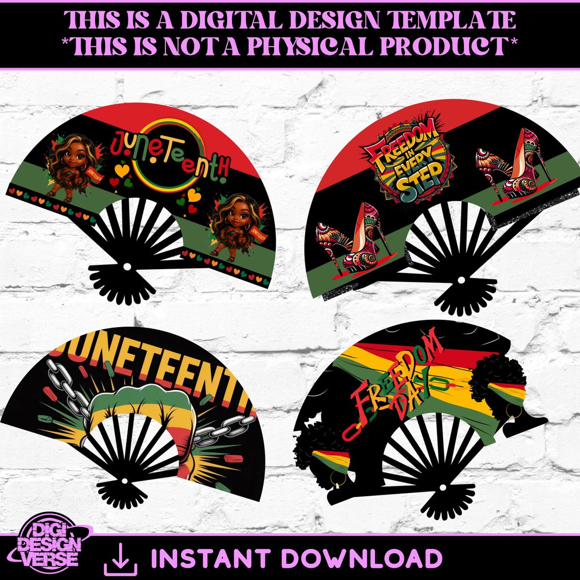 Juneteenth Clack Fan Templates Vol. 1 - Etsy