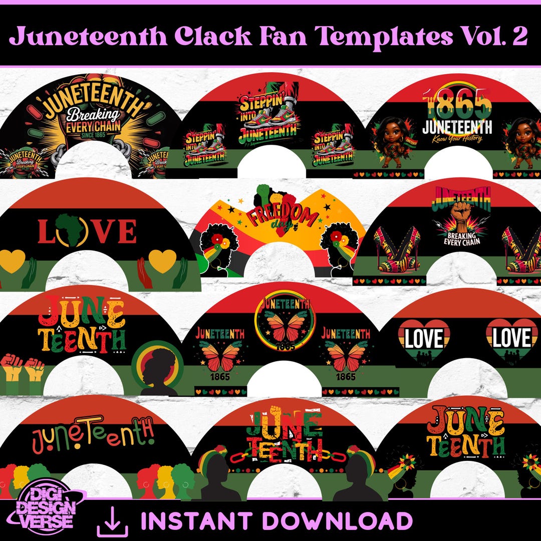 Juneteenth Clack Fan Templates Vol. 2 - Etsy