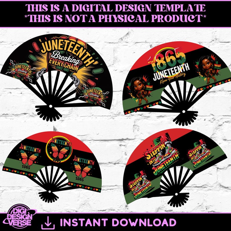 Juneteenth Clack Fan Templates Vol. 2 - Etsy