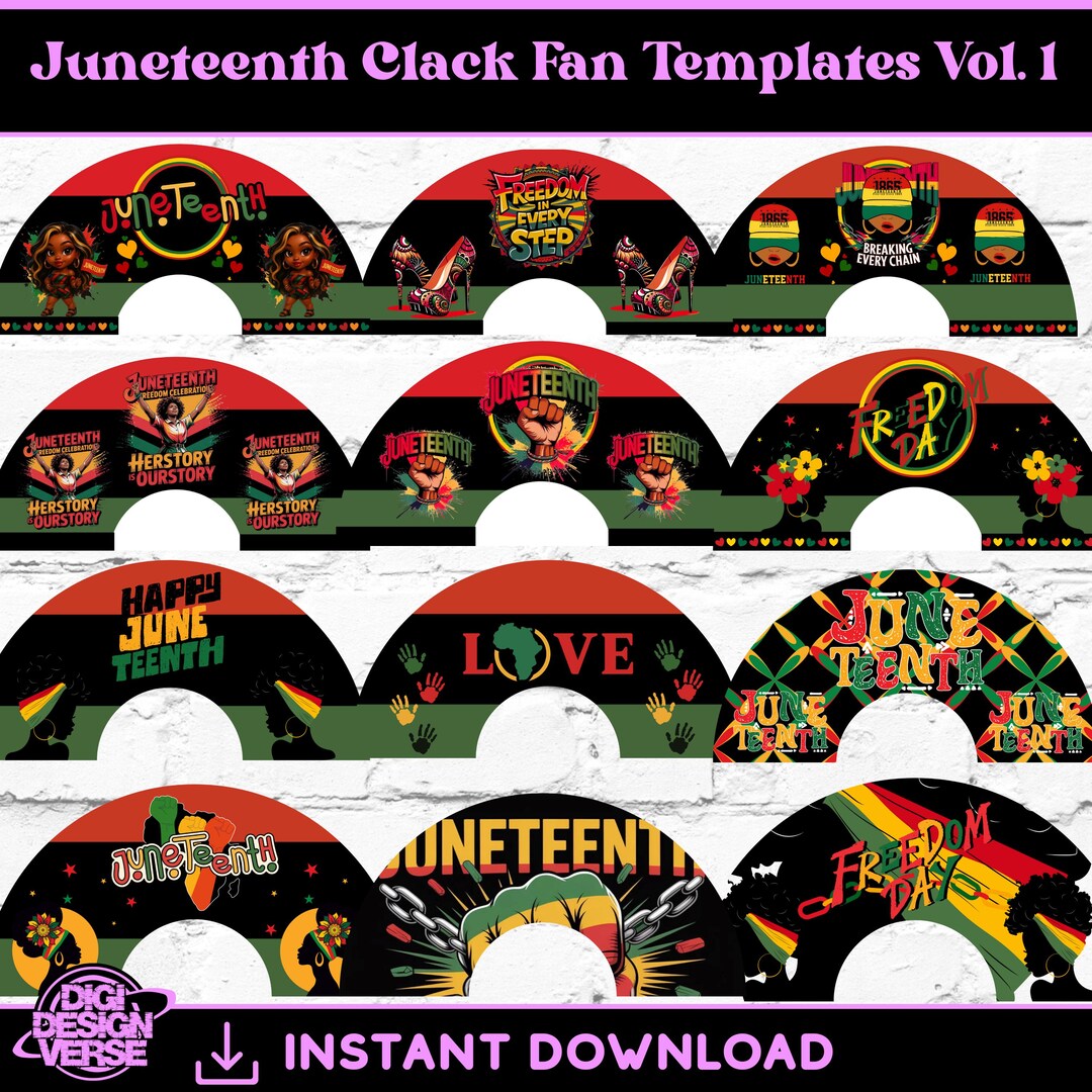 Juneteenth Clack Fan Templates Vol. 1 - Etsy