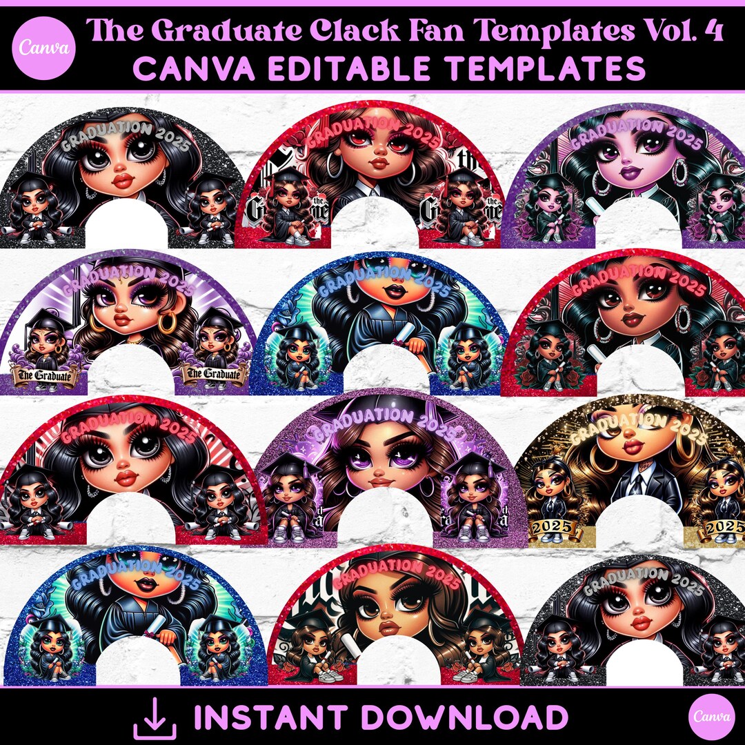 Clack Fan Graduation Templates - Etsy