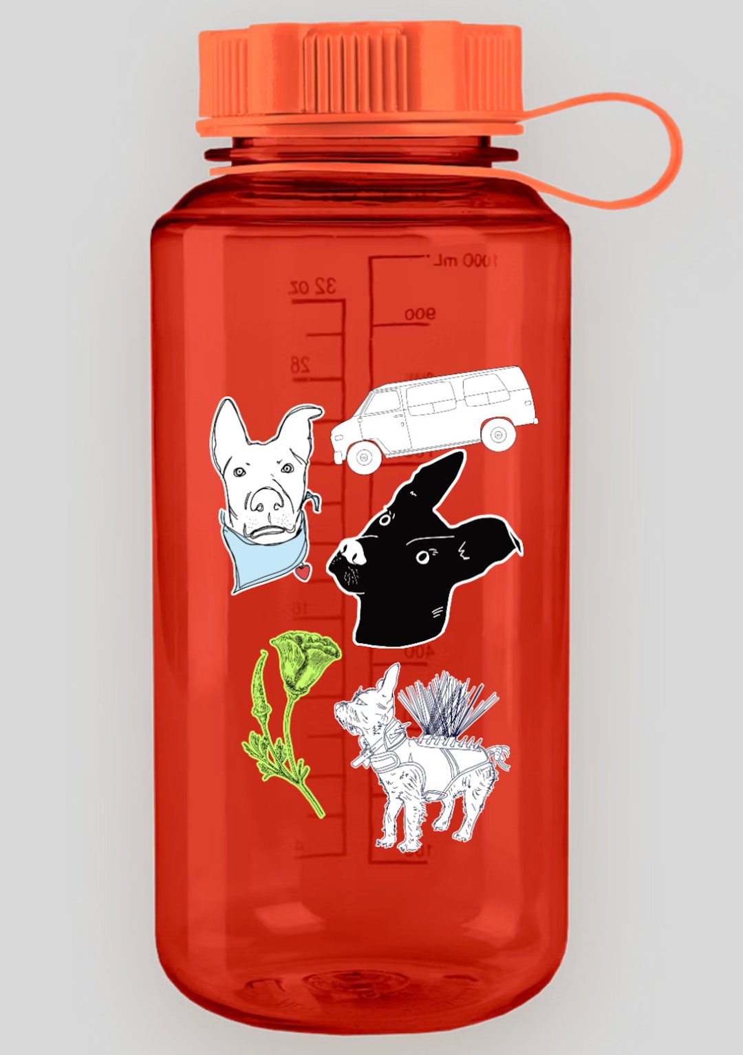 Benny Line Art Sticker Red, White and Blue - Etsy