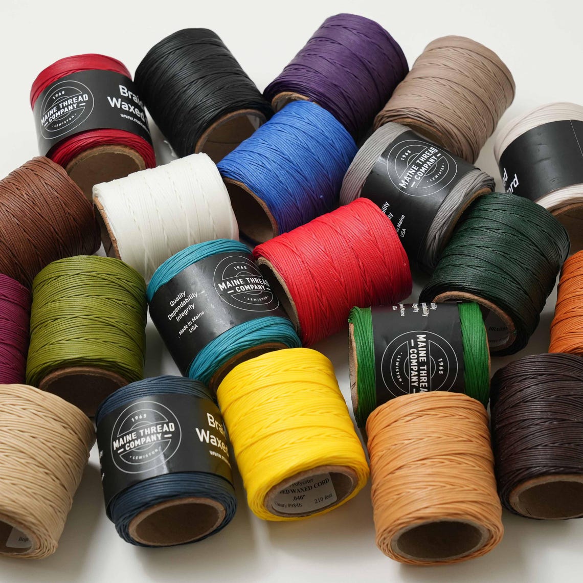 Waxed Thread | Braided Waxed Cord | Maine Thread | 70 Yard Spool ...