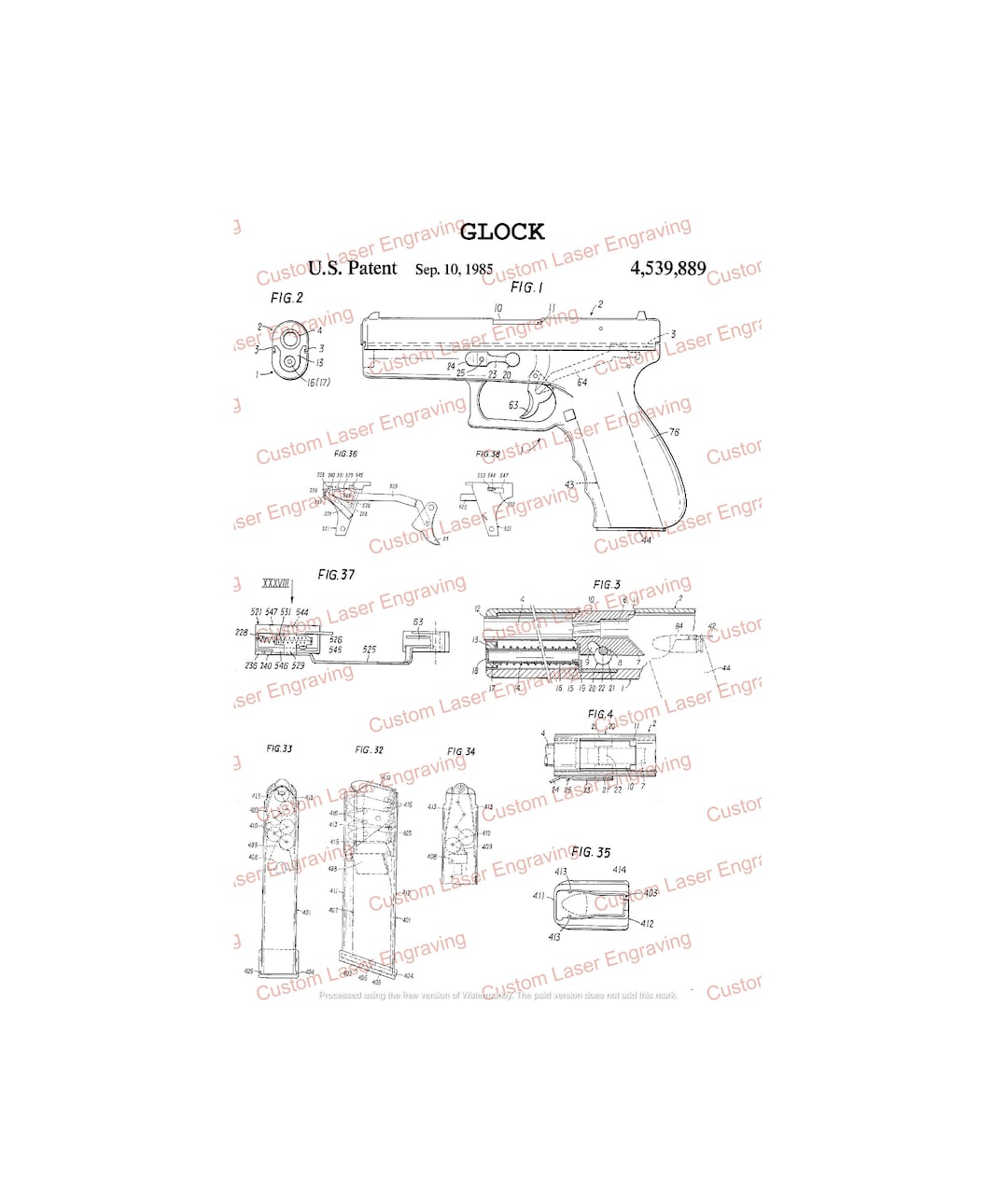 Glock Firearms Patent Folders Containing .png and .jpg - Etsy