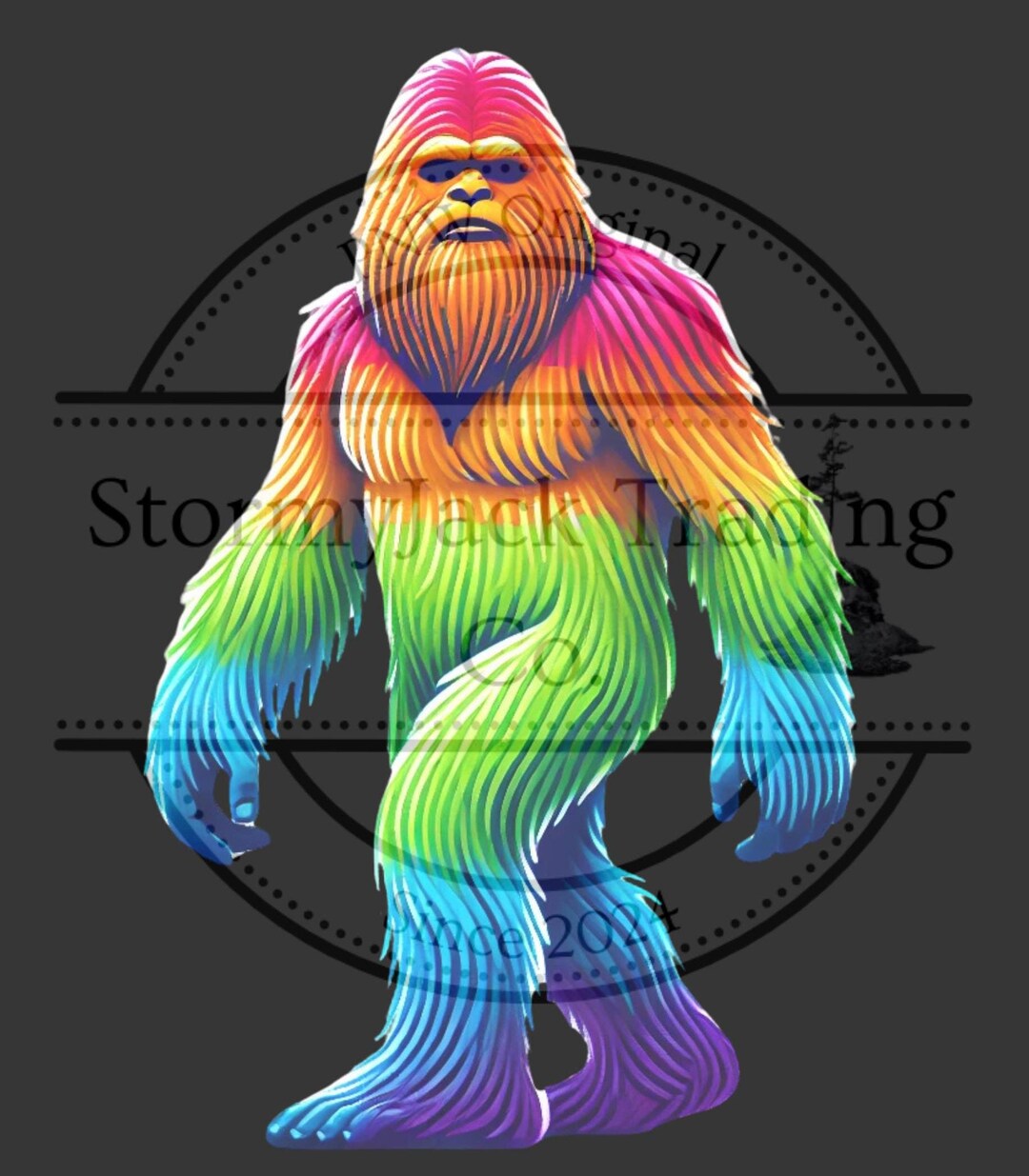 Rainbow Sasquatch Digital Download - Vibrant ROYGBIV PNG & SVG Files ...