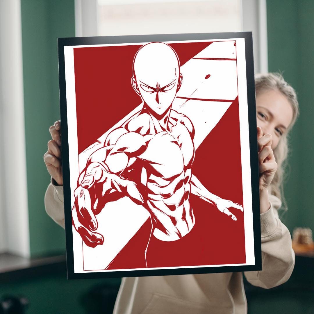 Saitama Unique Anime Poster Print One-punch Man Posterexclusive ...