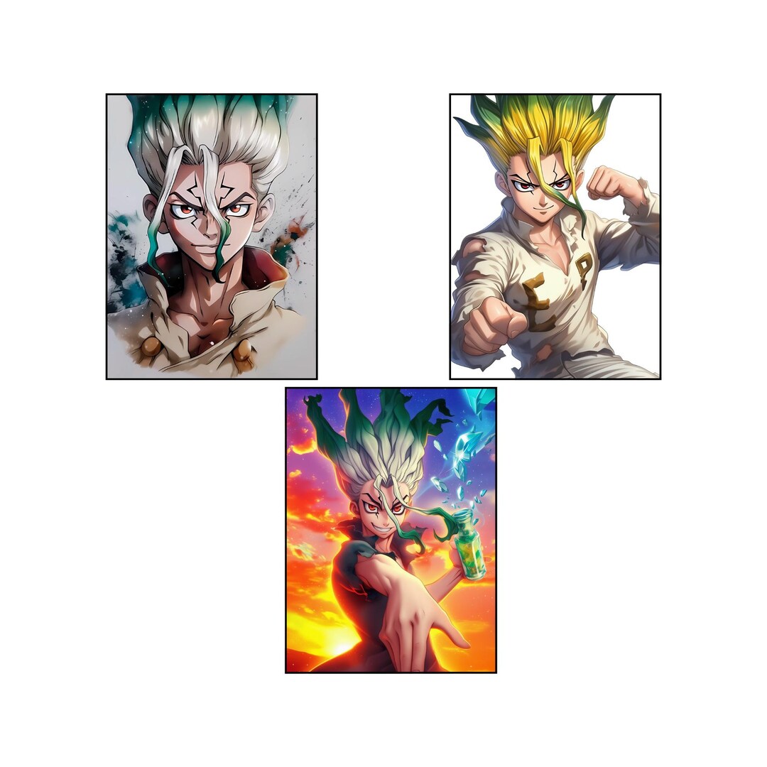 Set of 3 Senku Ishigami Dr. Stone Postersunique Anime Poster ...