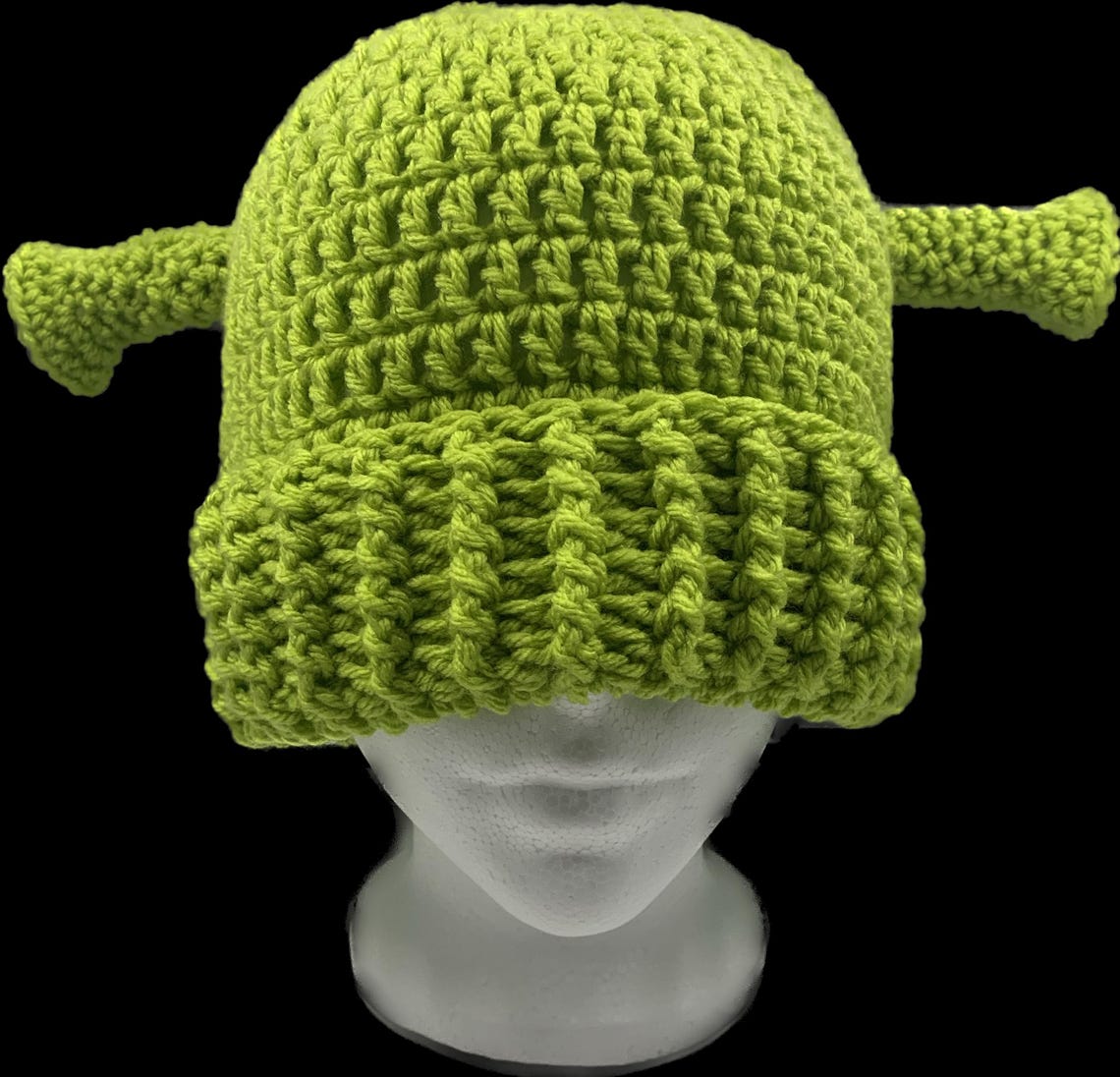 Shrek Crochet Beanie: Handmade Green Ogre Hat - Etsy