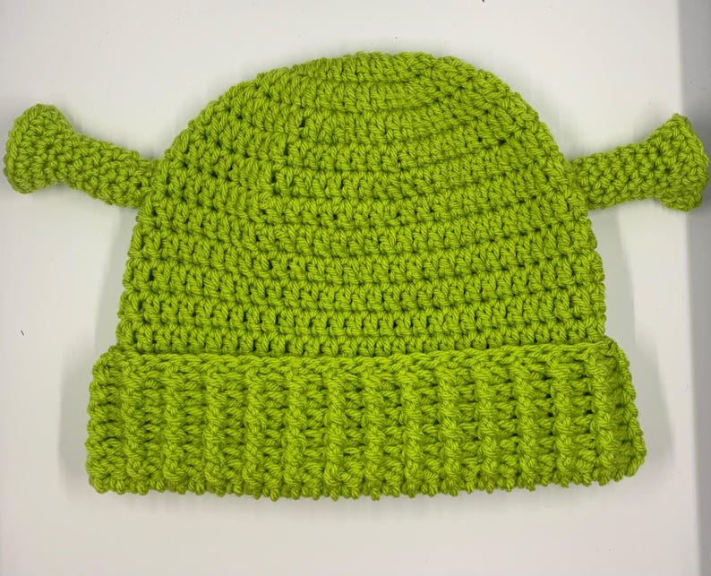 Shrek Crochet Beanie - Crochet Beanie, Shrek Inspired, Cozy Beanie - Etsy