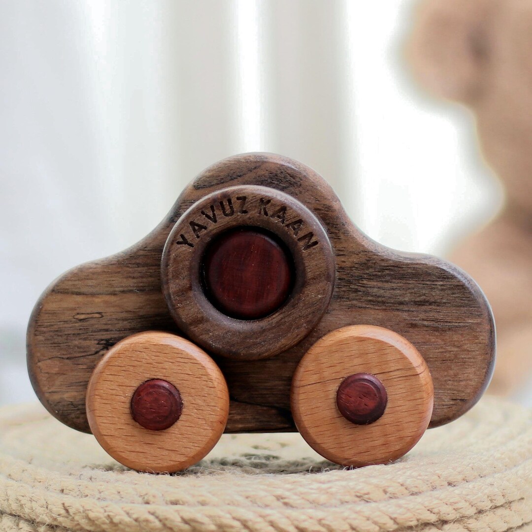 WOODEN CAR TOY, Wooden Car Turn Name, Wooden Toy for Baby, Wooden ...