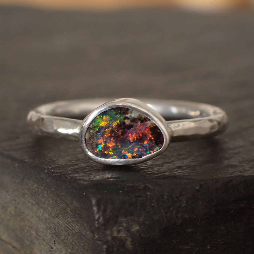 Custom Boulder Opal Ring / Opal Ring / Custom Opal Ring / Crystal Pipe ...