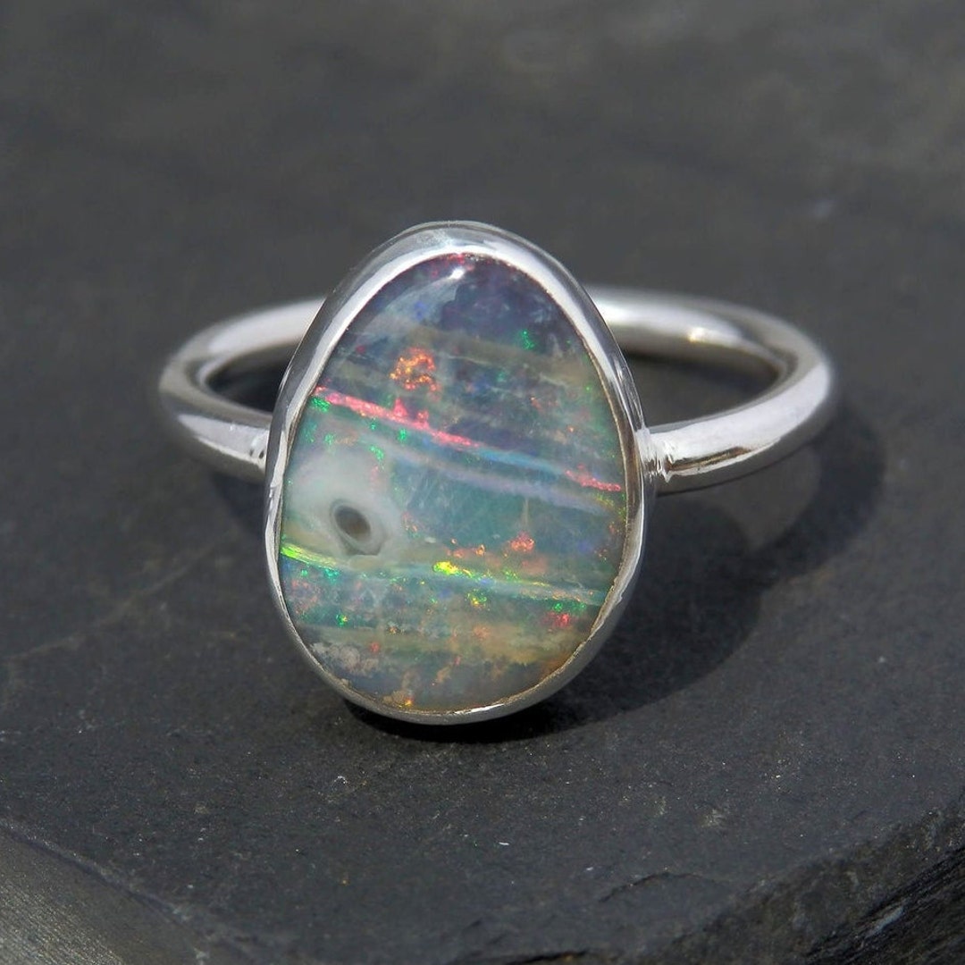 Custom Boulder Opal Ring / Opal Ring / Custom Opal Ring / Crystal Pipe ...